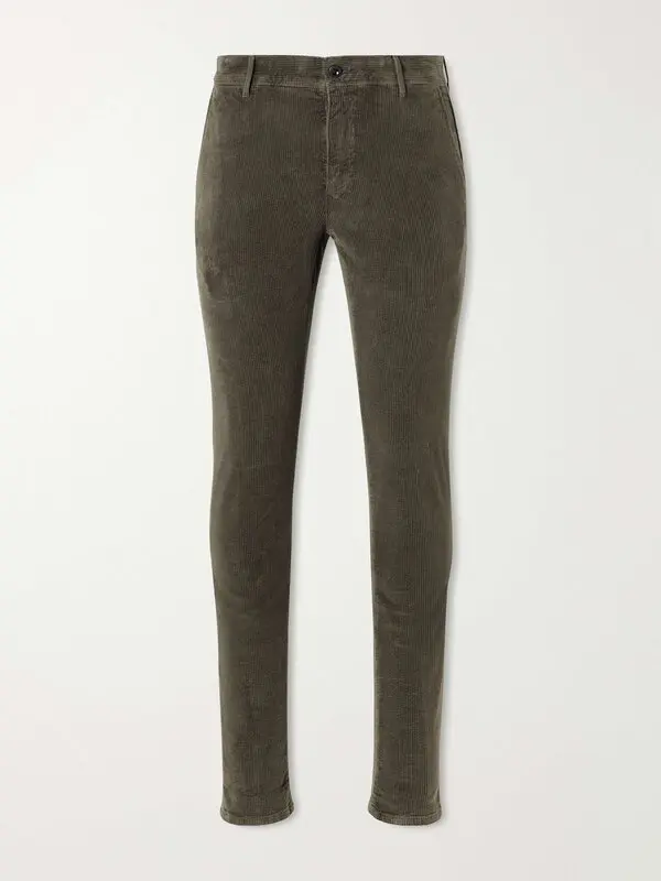 SLOWEAR Straight-leg Cotton-blend Corduroy Trousers