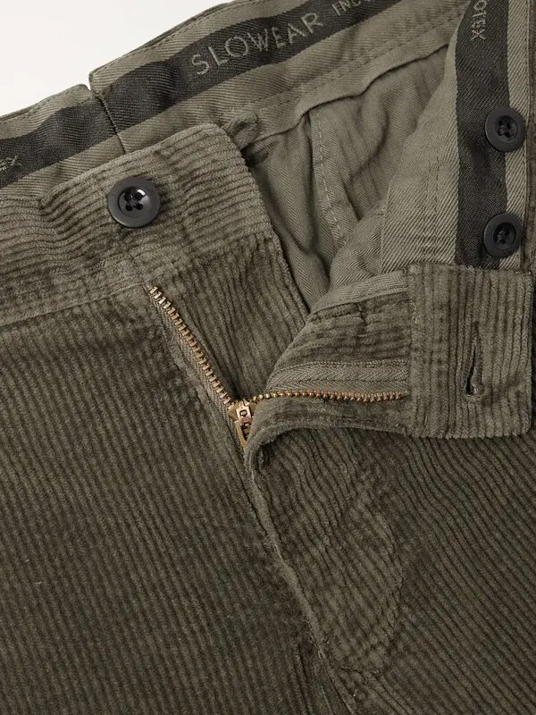 SLOWEAR Straight-leg Cotton-blend Corduroy Trousers