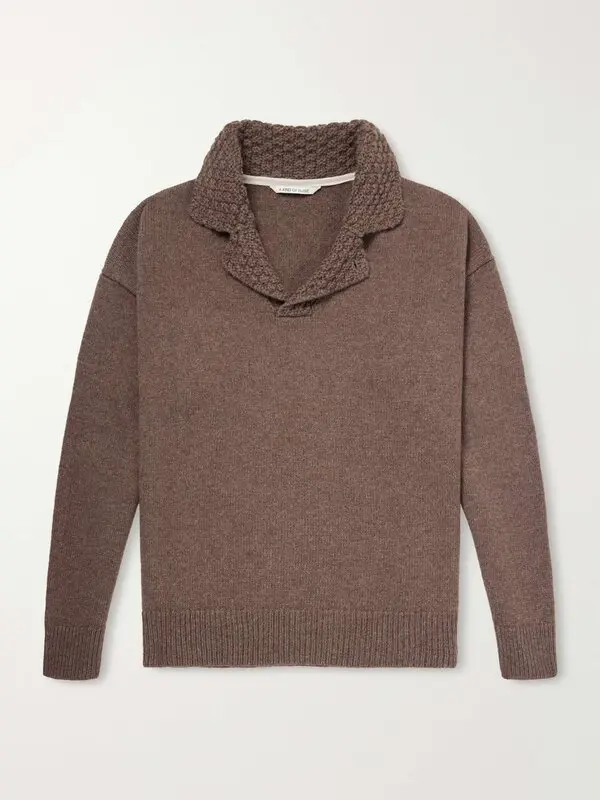 A KIND OF GUISE Palano Alpaca And Merino Wool-blend Polo Shirt - Brown