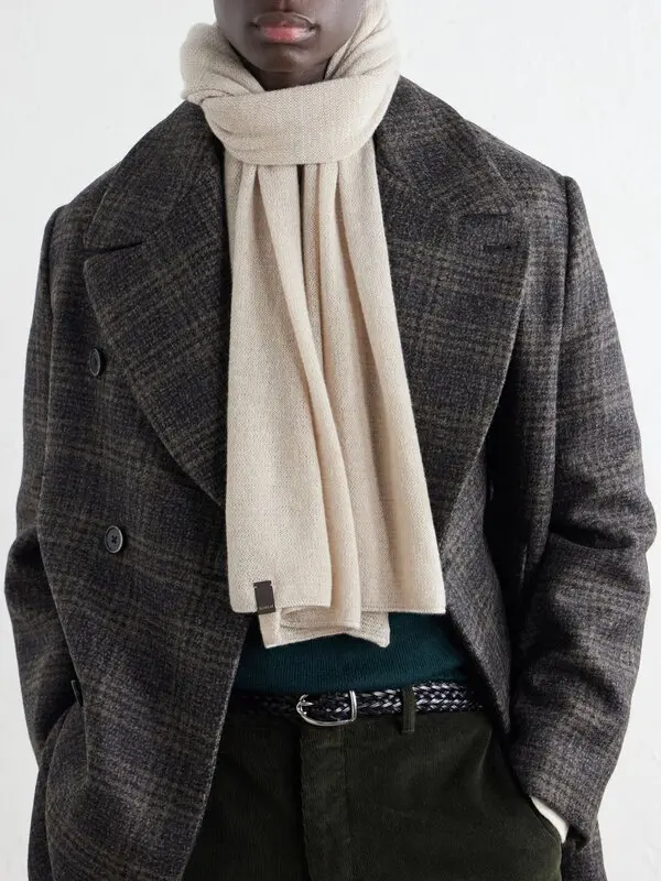 SLOWEAR Zanone Cashmere Scarf - Neutrals