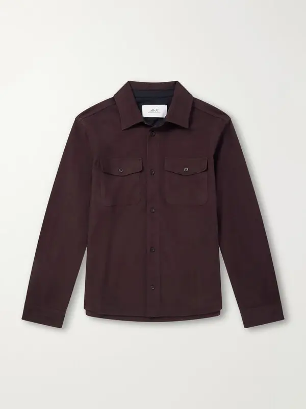 Mr P. Cotton-blend Moleskin Shirt - Brown