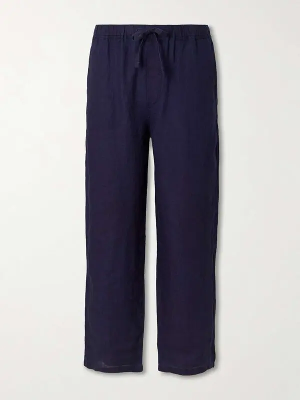 FRAME Straight-leg Linen Drawstring Trousers