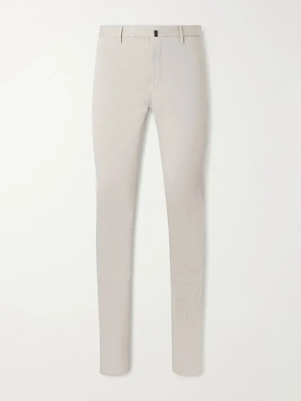 SLOWEAR Straight-leg Cotton-blend Trousers - Neutrals