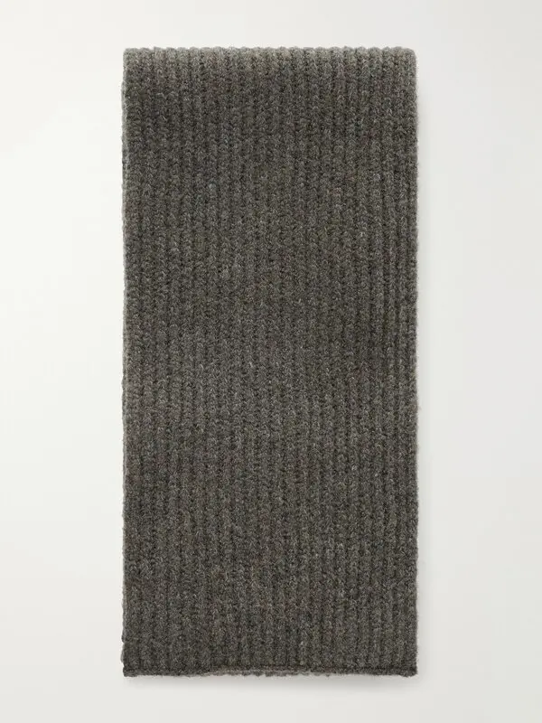 SLOWEAR Ribbed Wool-blend Scarf - Green