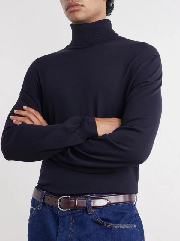 SLOWEAR Flexwool Rollneck Sweater - Blue