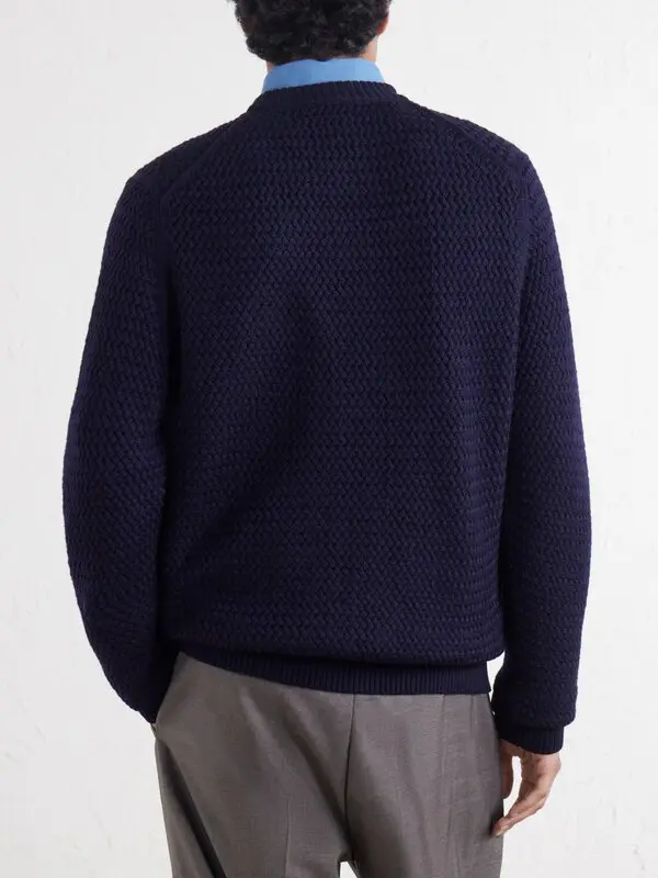 Sunspel Merino Wool Basketweave Sweater