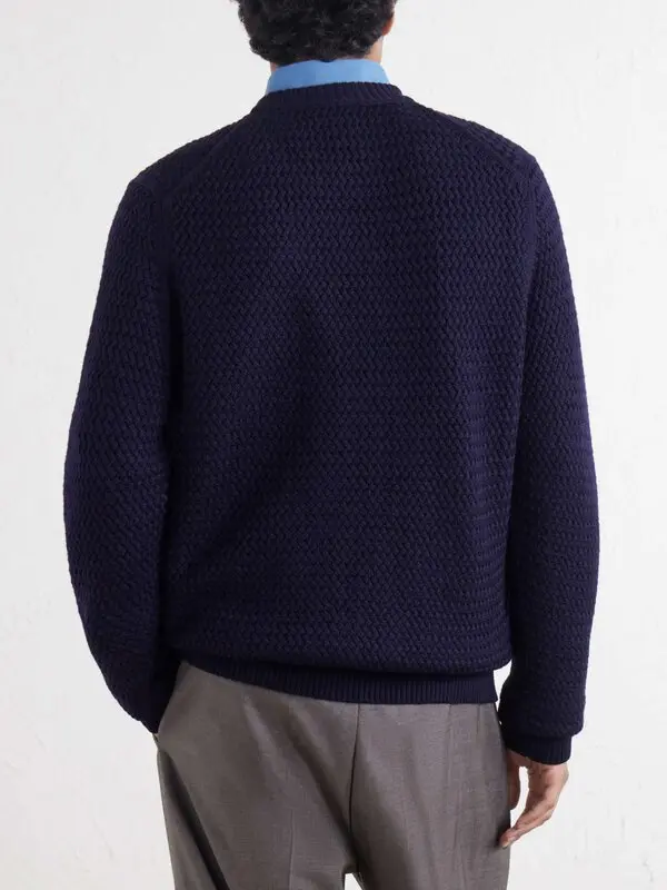 Sunspel Merino Wool-basketweave Sweater