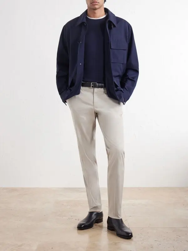 SLOWEAR Slim-fit Flexwool Crewneck Sweater - Blue