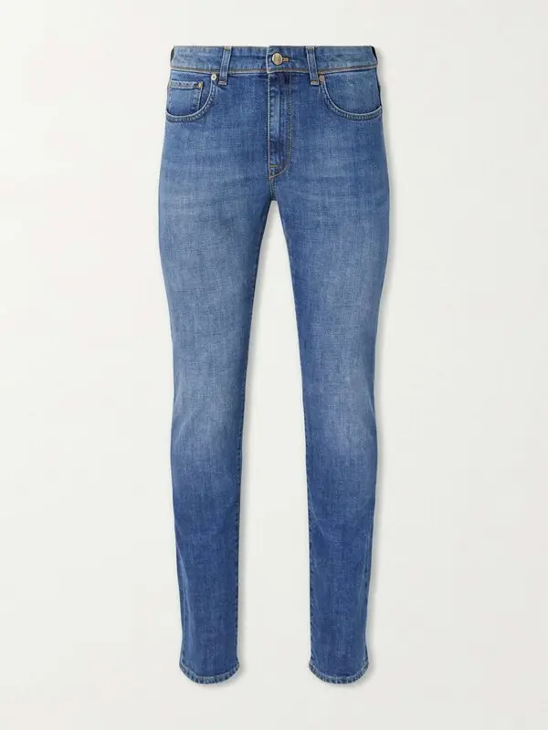 SLOWEAR Straight-leg Stretch Jeans - Blue