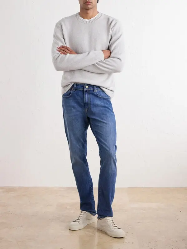 SLOWEAR Straight-leg Stretch Jeans - Blue