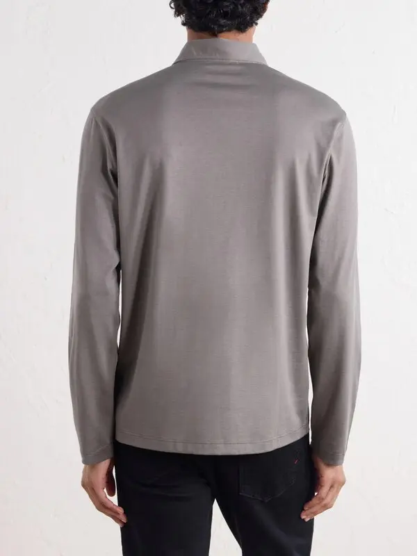 SLOWEAR Zanone Cotton And Silk-blend Jersey Polo Shirt