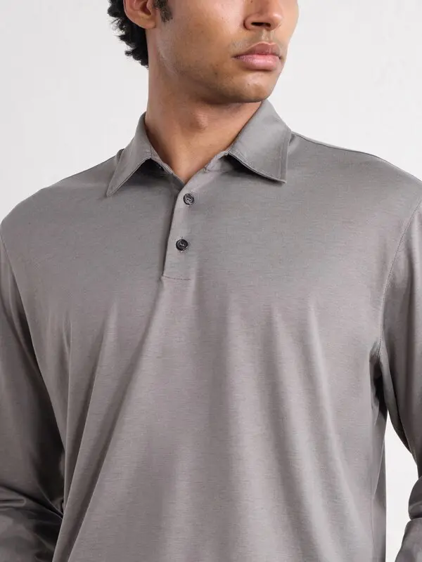 SLOWEAR Zanone Cotton And Silk-blend Jersey Polo Shirt
