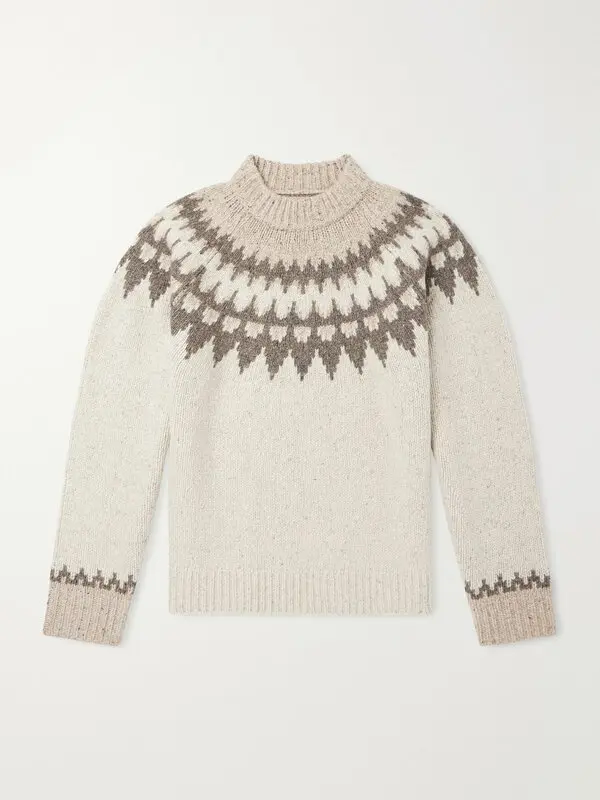 Hartford Donegal Jacquard Wool-blend Sweater - Neutrals