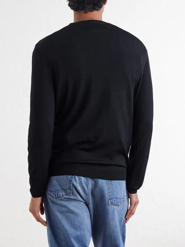 SLOWEAR Slim-fit Flexwool Crewneck Sweater - Black