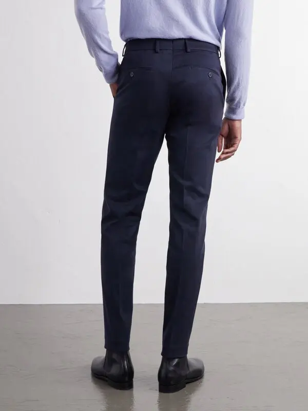SLOWEAR Straight-leg Stretch-cotton Gabardine Trousers