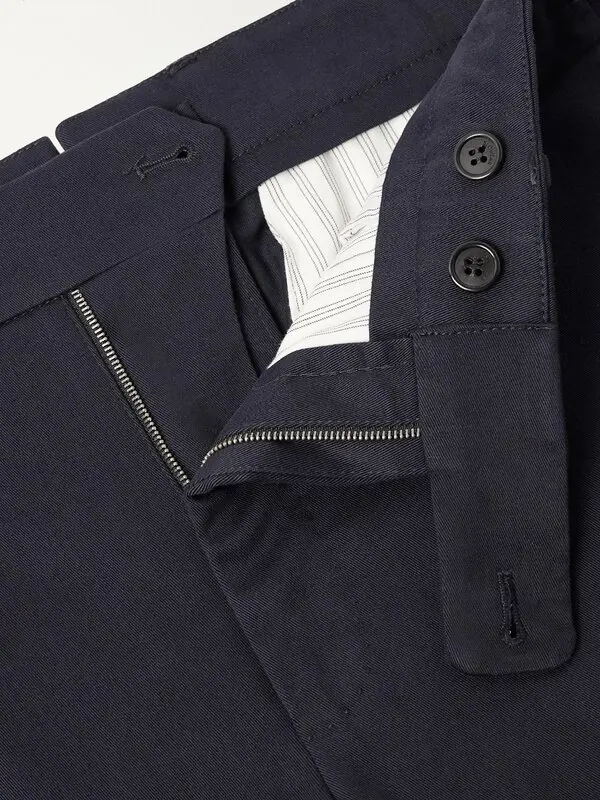 SLOWEAR Straight-leg Stretch-cotton Gabardine Trousers