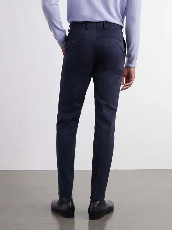 SLOWEAR Straight-leg Stretch-cotton Gabardine Trousers