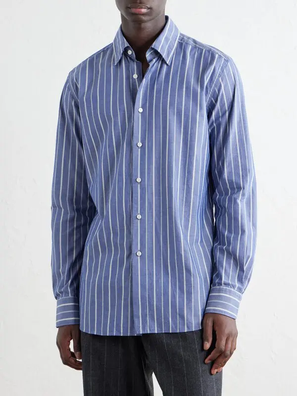 SLOWEAR Glanshirt Striped Cotton-poplin Shirt