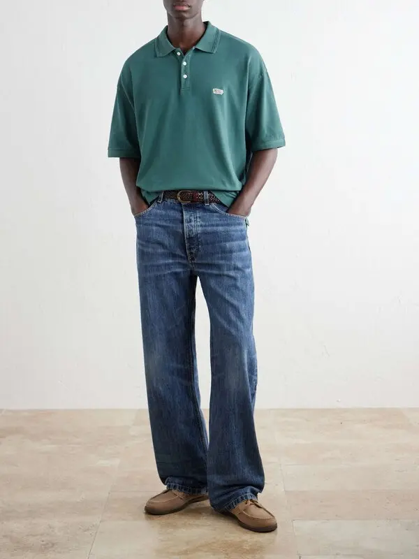 Visvim Mondo Weller Logo-appliquéd Cotton-piqué Polo Shirt