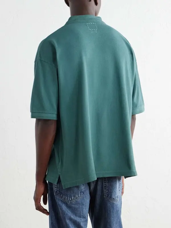 Visvim Mondo Weller Logo-appliquéd Cotton-piqué Polo Shirt