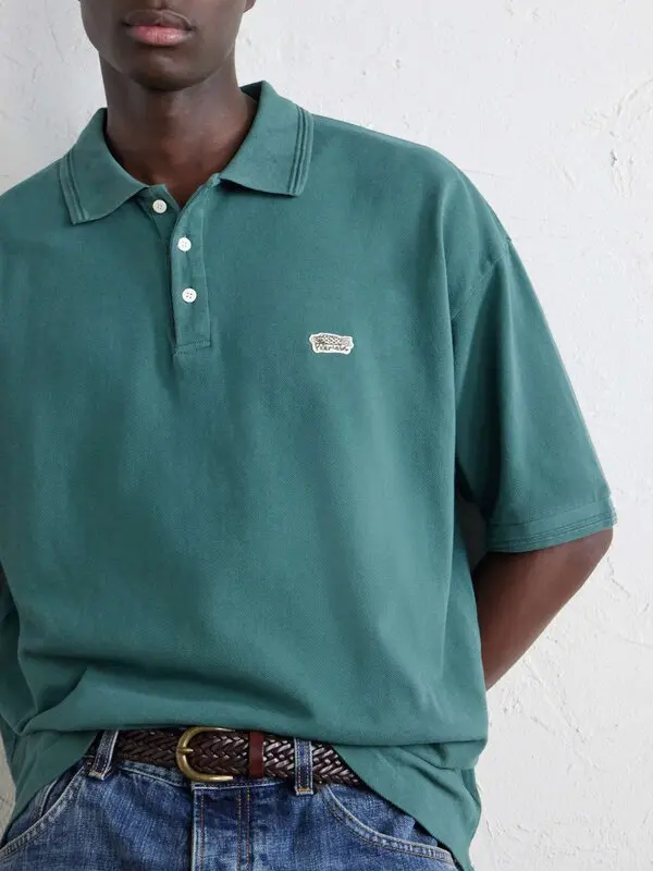 Visvim Mondo Weller Logo-appliquéd Cotton-piqué Polo Shirt