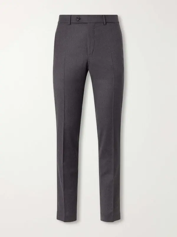 SLOWEAR Straight-leg Wool-blend Trousers - Gray