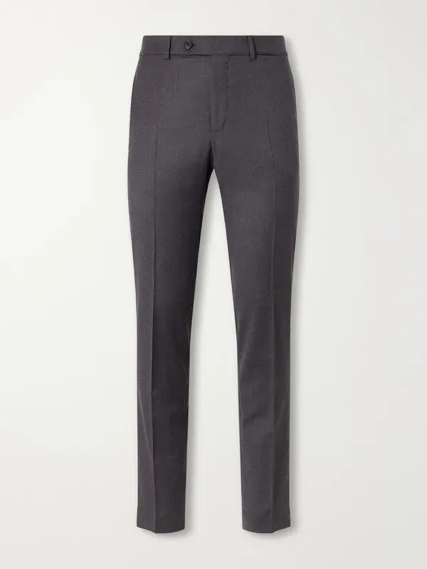 SLOWEAR Straight-leg Wool-blend Trousers - Gray