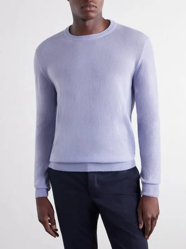 SLOWEAR Zanone Cashmere-blend Crew Neck Sweater - Purple
