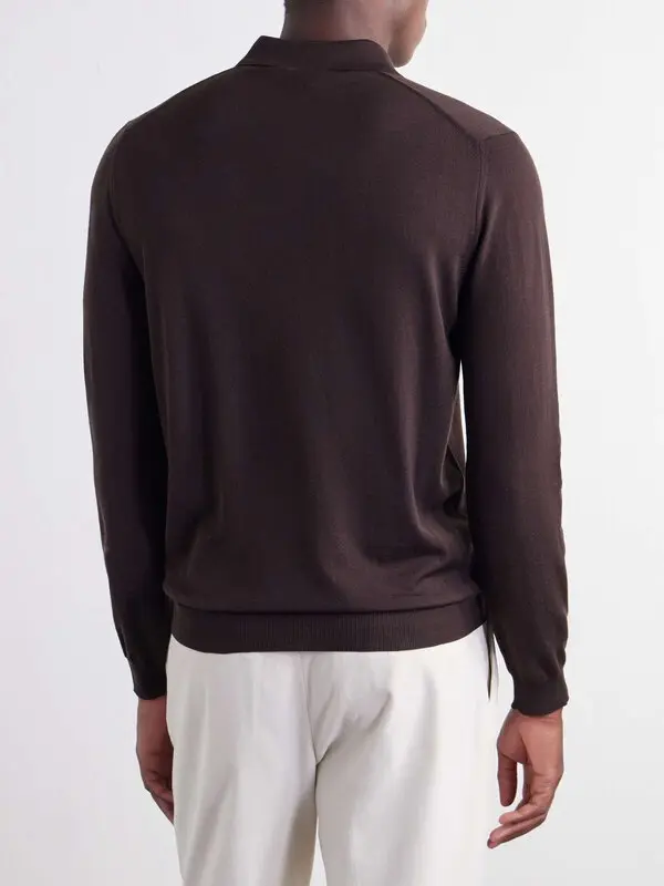 SLOWEAR Zanone Slim-fit Flexwool Polo Shirt