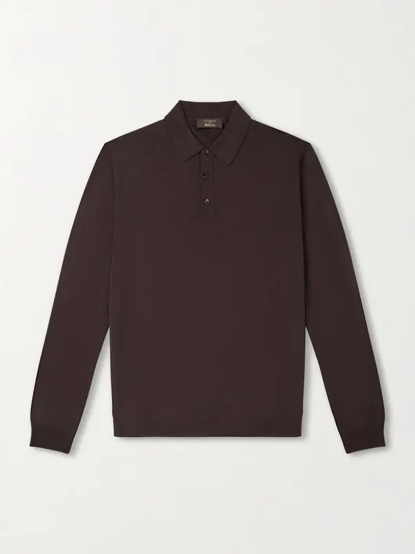SLOWEAR Zanone Slim-fit Flexwool Polo Shirt