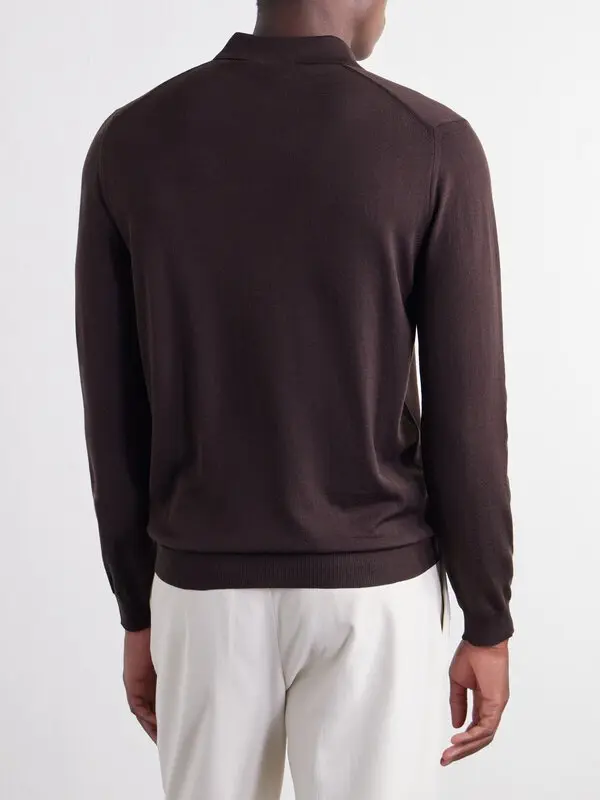 SLOWEAR Zanone Slim-fit Flexwool Polo Shirt