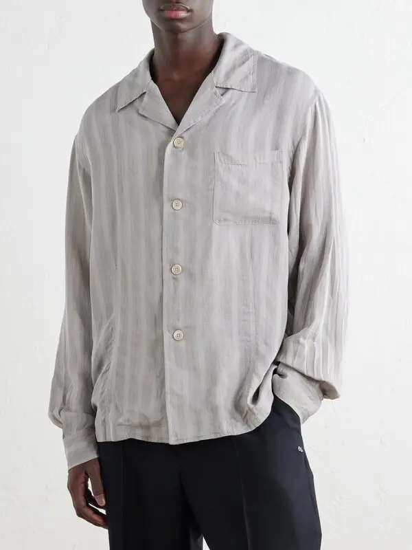Our Legacy Private Camp-collar Striped Woven Shirt
