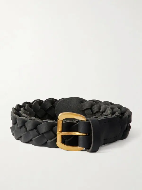 Visvim 3cm Braided Leather Belt - Black