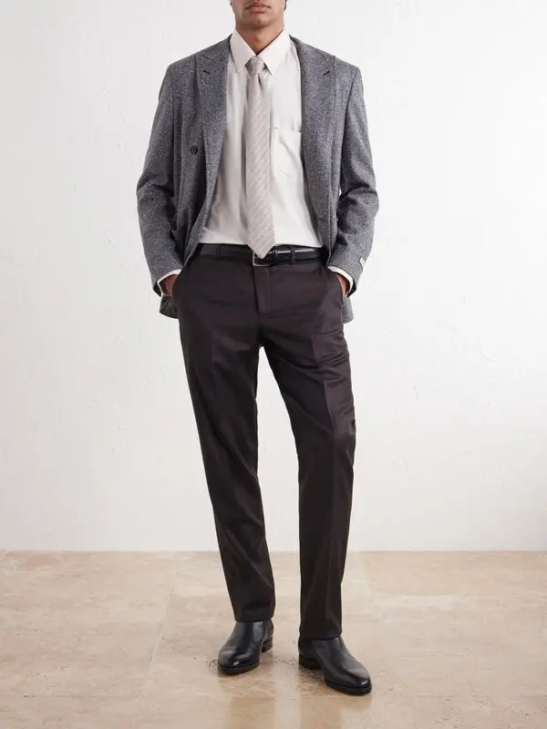 Paul Smith Button-down Collar Cotton And Lyocell-blend Herringbone Shirt