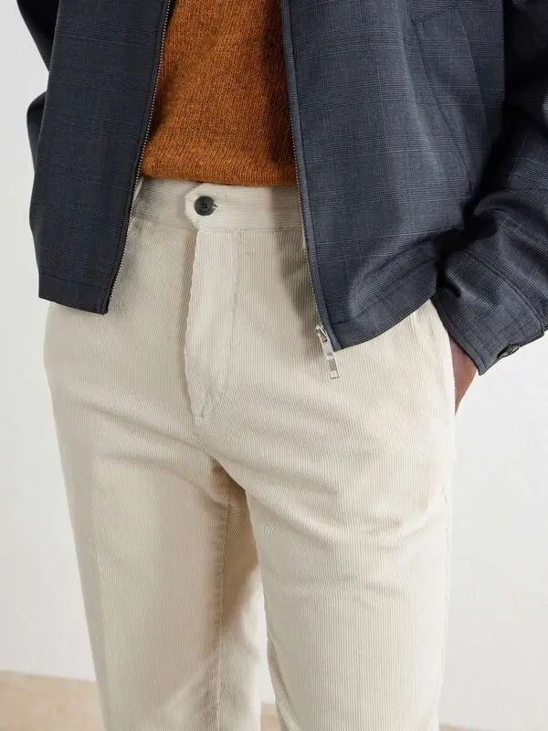 SLOWEAR Straight-leg Cotton-blend Corduroy Trousers