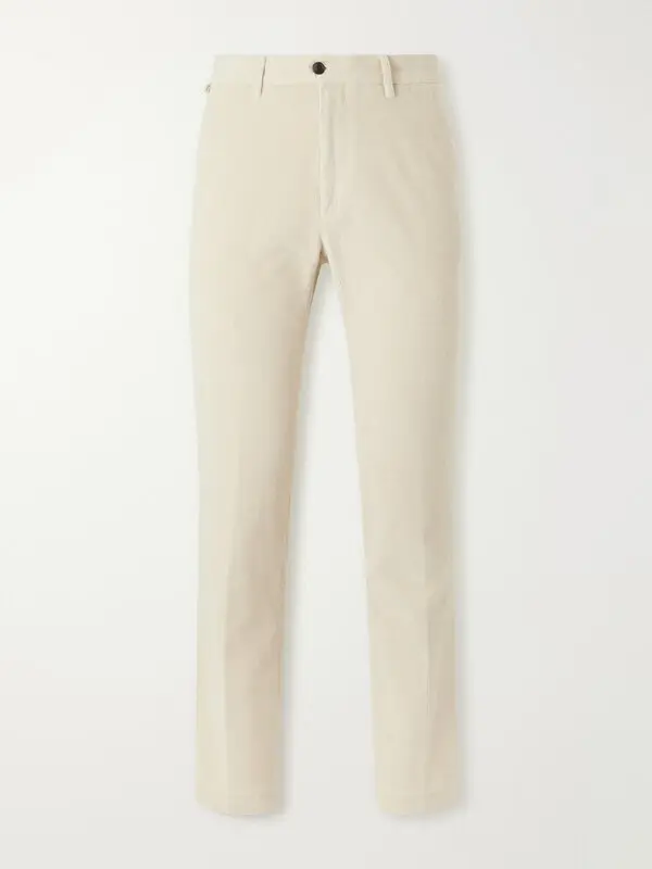 SLOWEAR Straight-leg Cotton-blend Corduroy Trousers - Neutrals