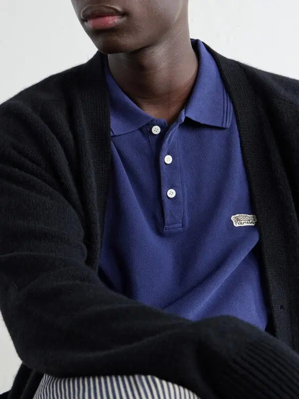 Visvim Mondo Weller Logo-appliquéd Cotton-piqué Polo Shirt - Blue