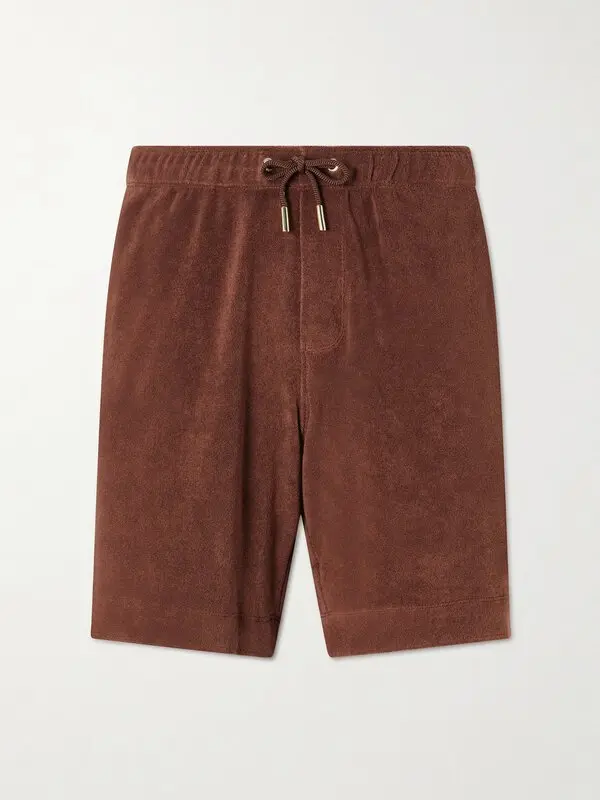 Orlebar Brown Marling Solid Cotton Organic Terry Shorts - Brown