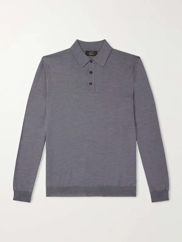 SLOWEAR Zanone Slim-fit Flexwool Polo Shirt - Gray