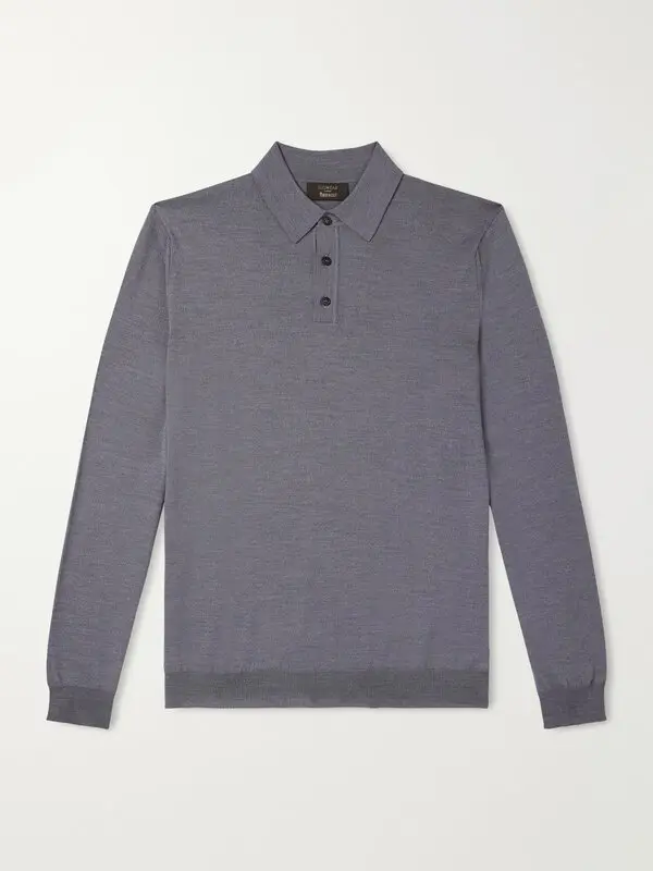 SLOWEAR Zanone Slim-fit Flexwool Polo Shirt - Gray