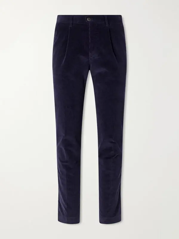 SLOWEAR Incotex Straight-leg Stretch Cotton-corduroy Trousers - Blue