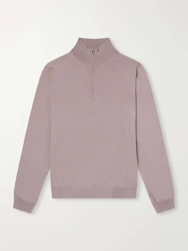 SLOWEAR Zanone Flexwool Half-zip Sweater - Beige