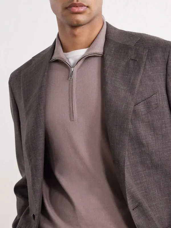 SLOWEAR Zanone Flexwool Half-zip Sweater