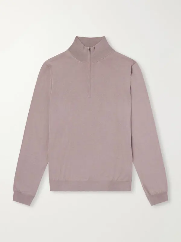 SLOWEAR Zanone Flexwool Half-zip Sweater - Neutrals