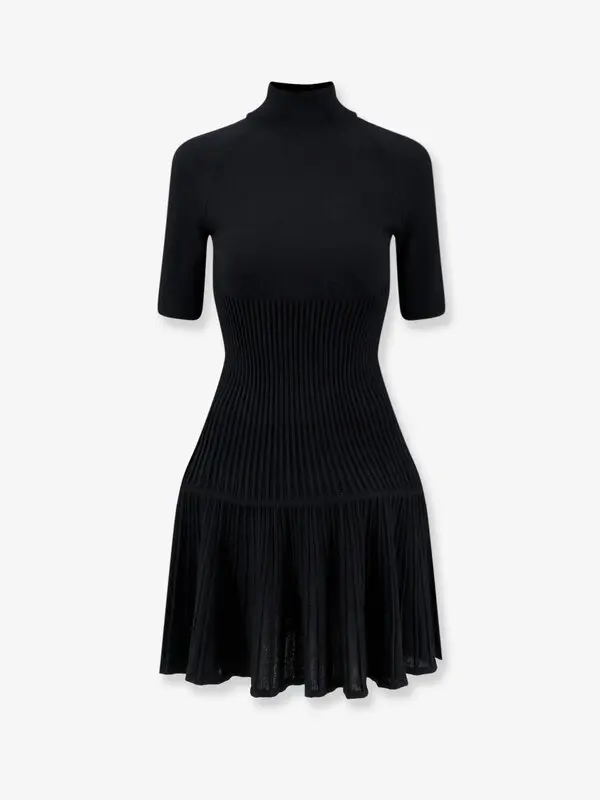 Alaïa Crinoline Wool Blend Short Dress