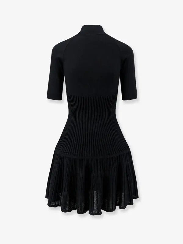 Alaïa Crinoline Wool Blend Short Dress