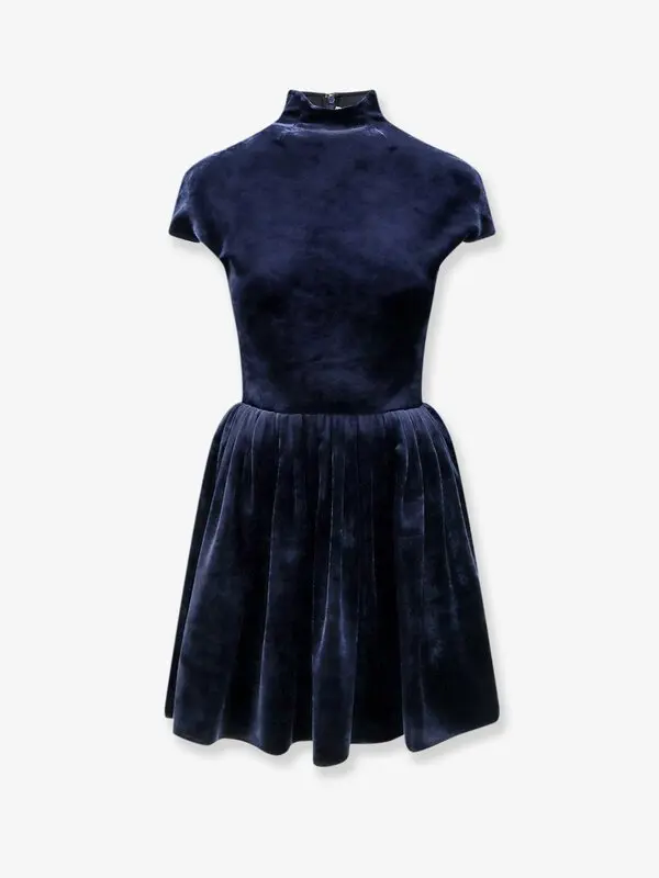 Alaïa Short Velvet Dress - Blue