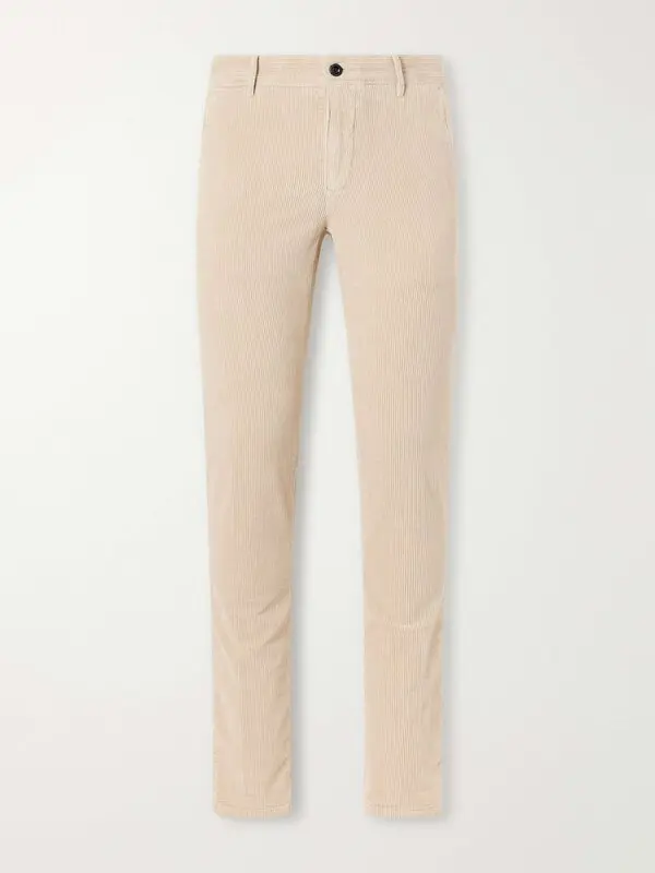 SLOWEAR Straight-leg Cotton-blend Corduroy Trousers