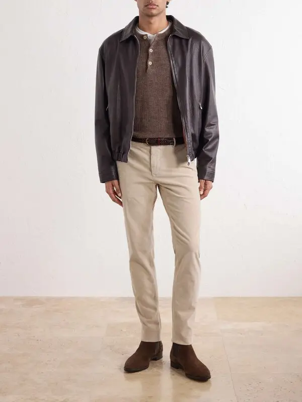 SLOWEAR Straight-leg Cotton-blend Corduroy Trousers