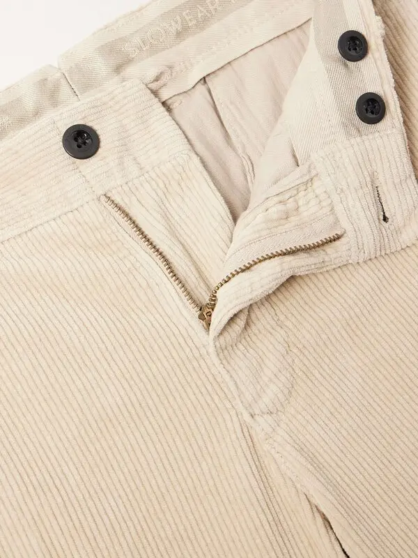 SLOWEAR Straight-leg Cotton-blend Corduroy Trousers